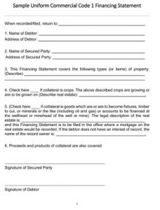 Uniform Commercial Code (UCC) 1 Financing Statement - Small Business Free Forms