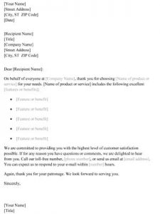 New Customer Thank You Letter - Small Business Free Forms