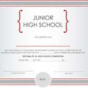 Junior High School Diploma Certificate - Small Business Free Forms
