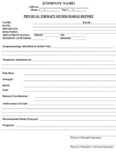 Physical Therapy Office Forms - Small Business Free Forms