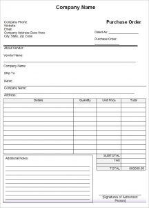 Purchase Order Form - Small Business Free Forms