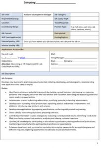 Sample Account Development Manager Job Description - Small Business ...