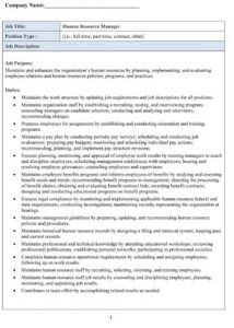 Job Descriptions - Small Business Free Forms