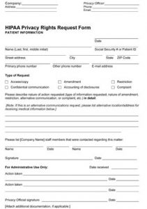 HIPAA Privacy Rights Request - Small Business Free Forms