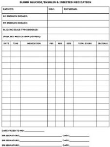 Insulin Flow Sheet - Small Business Free Forms