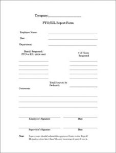 Sample PTO Request Form - Small Business Free Forms